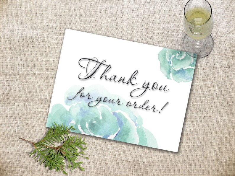 Thank You for Your Order Card Thank You Note Intant Download - Etsy