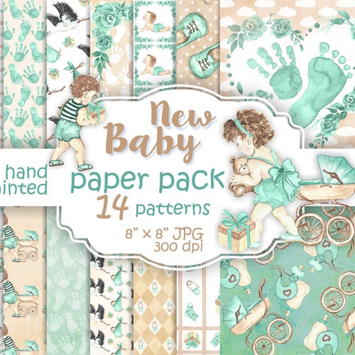 Baby Paper Pack Neutral Baby Nursery Beige Digital Background - Etsy
