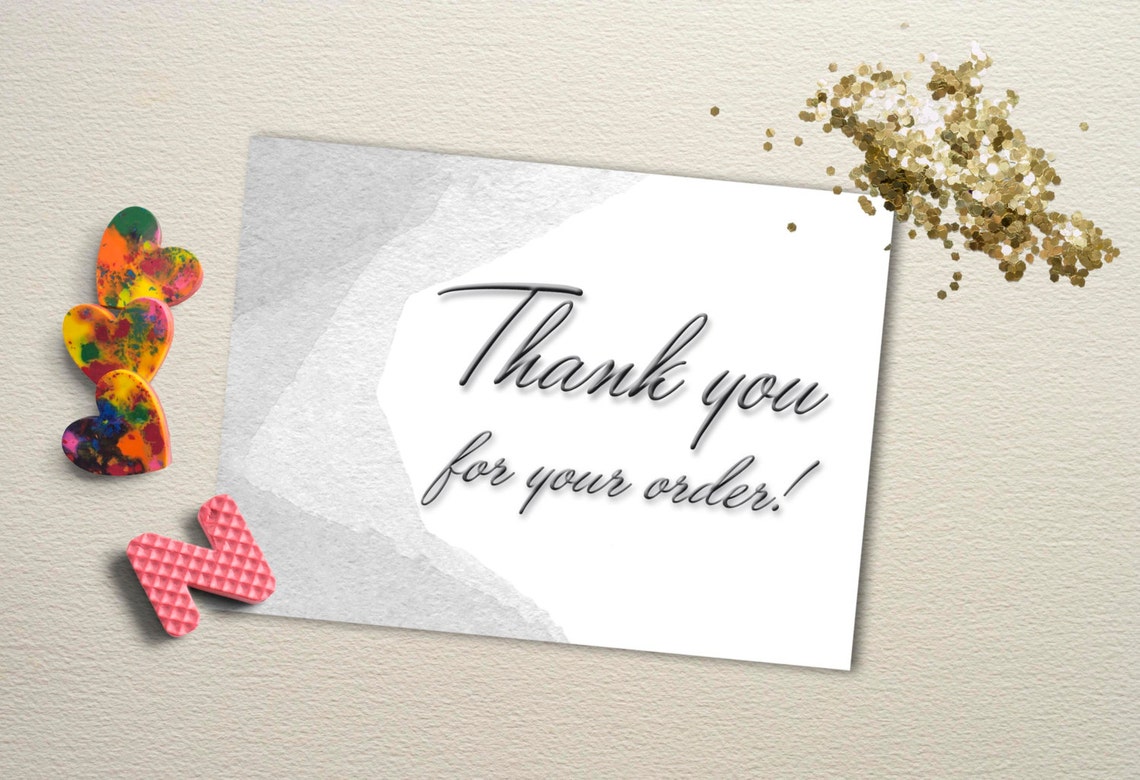 Thank for Your Purchase Note Thank You for Your Order Card - Etsy