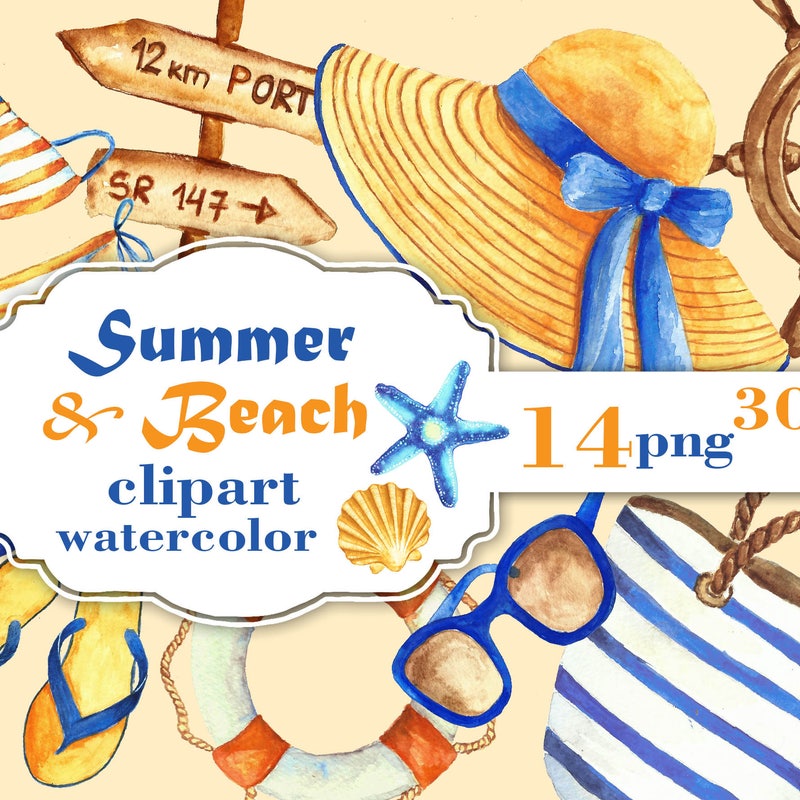 Beach Watercolor - Etsy