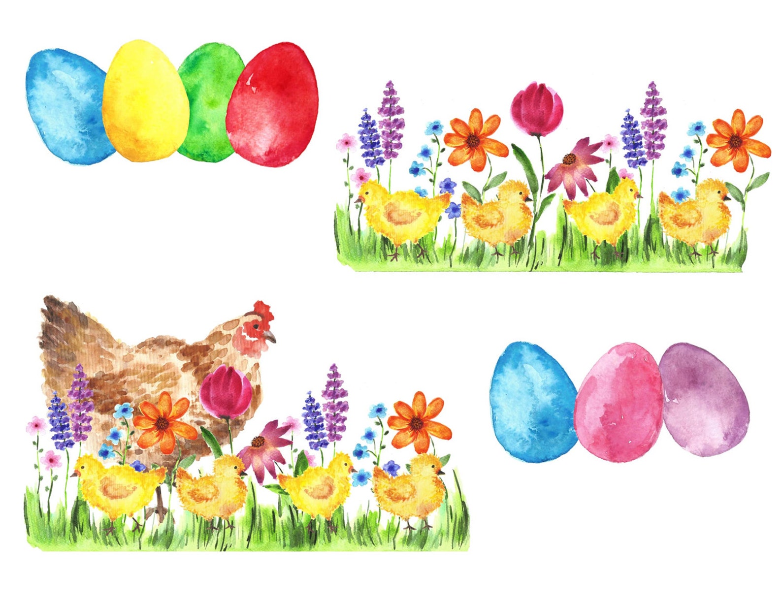 Watercolor Easter Clip Art Easter Clipart Spring Clip Art. - Etsy