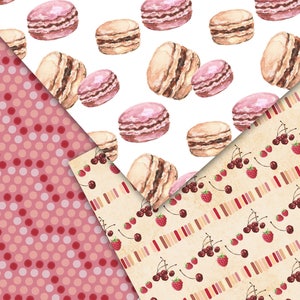 Cake Paper Pack Watercolor. Digital Paper Cupcake. Sweets Background ...