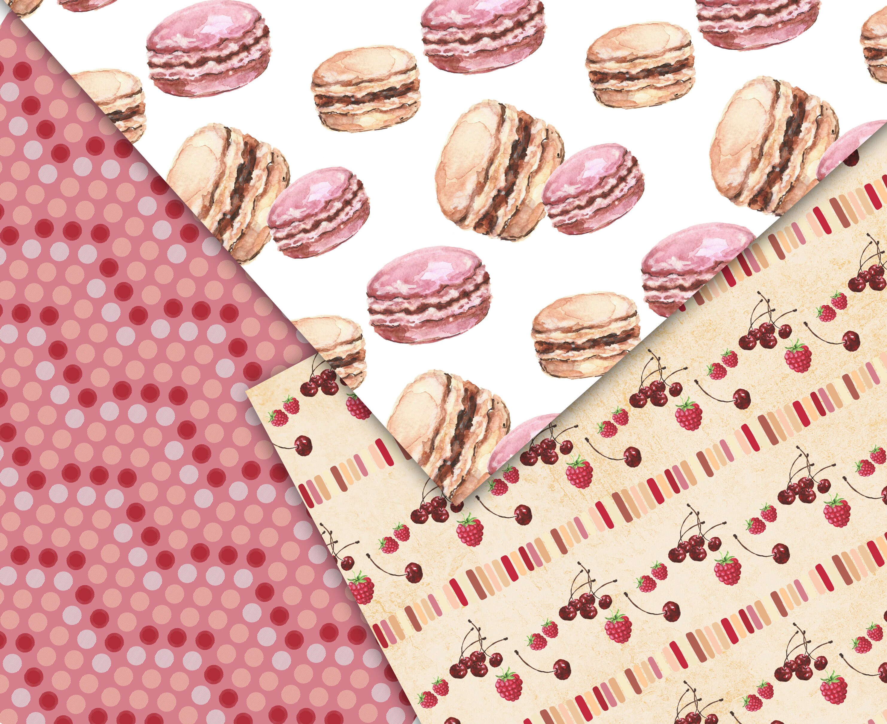 Cake Paper Pack Watercolor. Digital Paper Cupcake. Sweets - Etsy