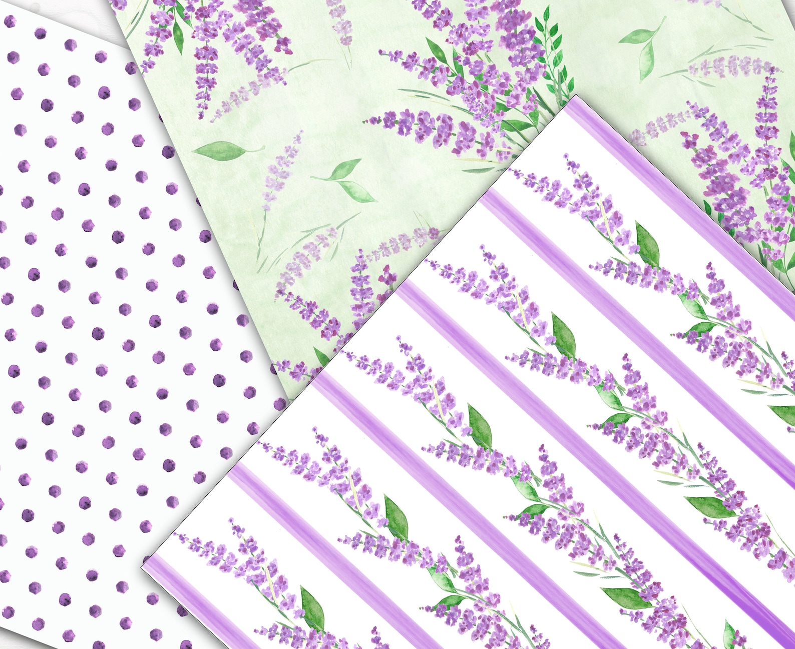 Lavender Watercolor Paper Pack. Digital Paper Hand Painted. - Etsy