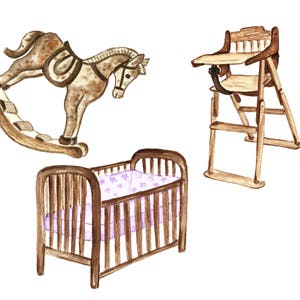 Shower Baby Clip Art. Watercolor Baby Clipar Purple. Baby Clip Art ...