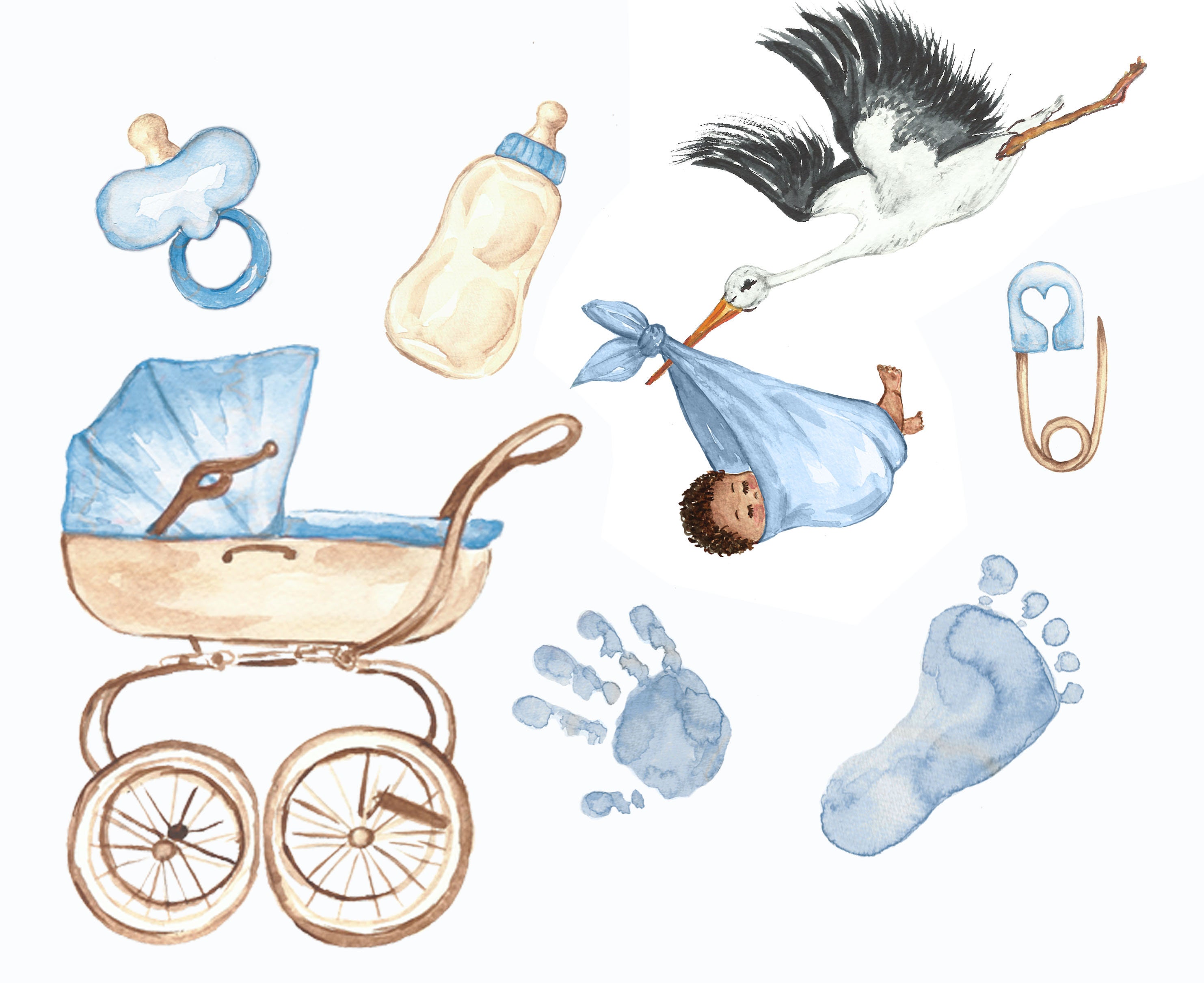 Baby Boy Clipart African American Baby Clip Art Dark Skin Tone Baby ...