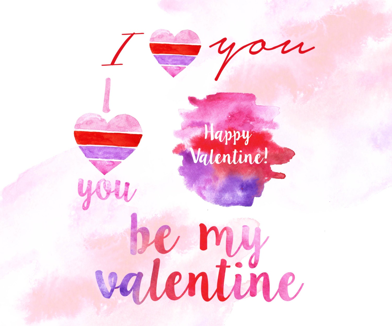 Valentine Clipart. Love Clipart. Red Pink Purple Clipart - Etsy