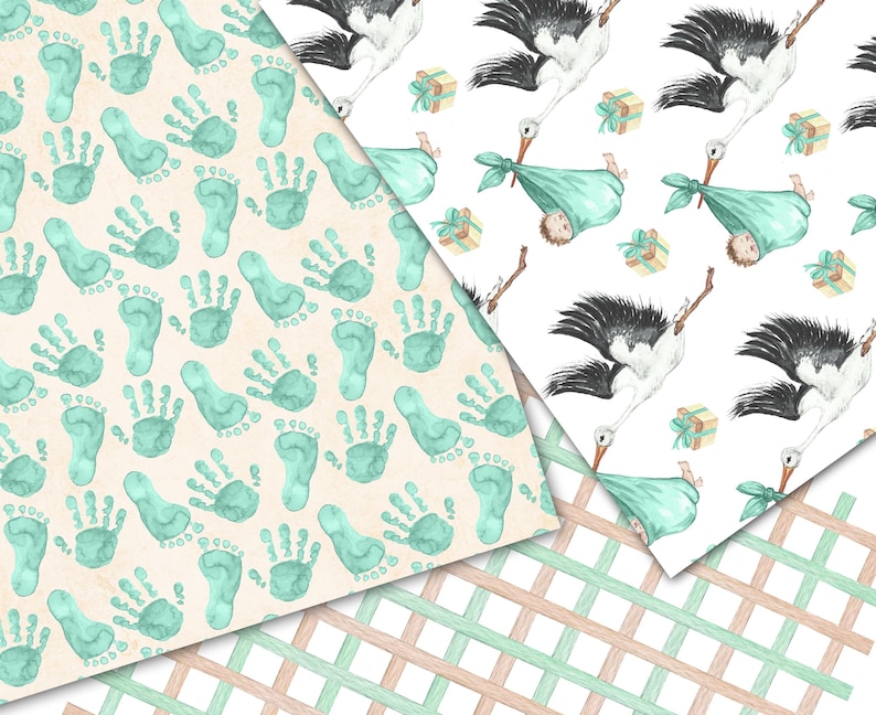Baby Paper Pack. Watercolor Baby Digital Paper. Baby Patterns Neutral ...