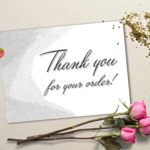 Thank for Your Purchase Note Thank You for Your Order Card - Etsy