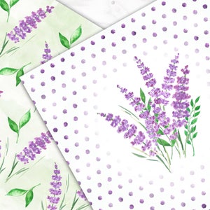Lavender Watercolor Paper Pack. Digital Paper Hand Painted. Lavender ...