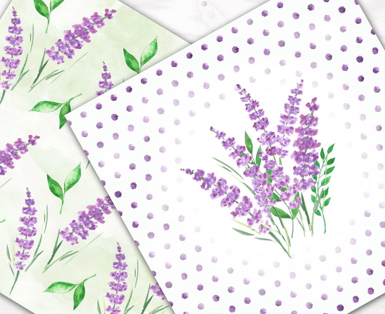 Lavender Watercolor Paper Pack. Digital Paper Hand Painted. - Etsy