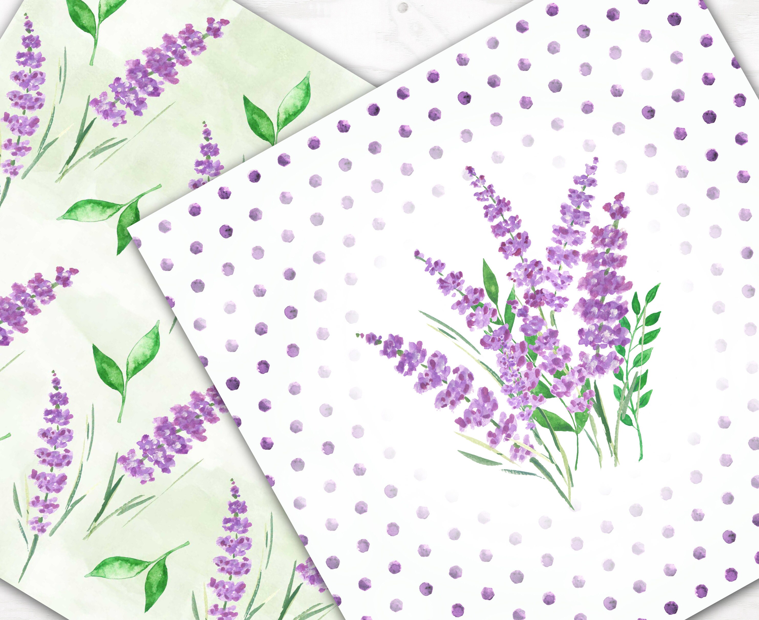 Lavender Watercolor Paper Pack. Digital Paper Hand Painted. - Etsy