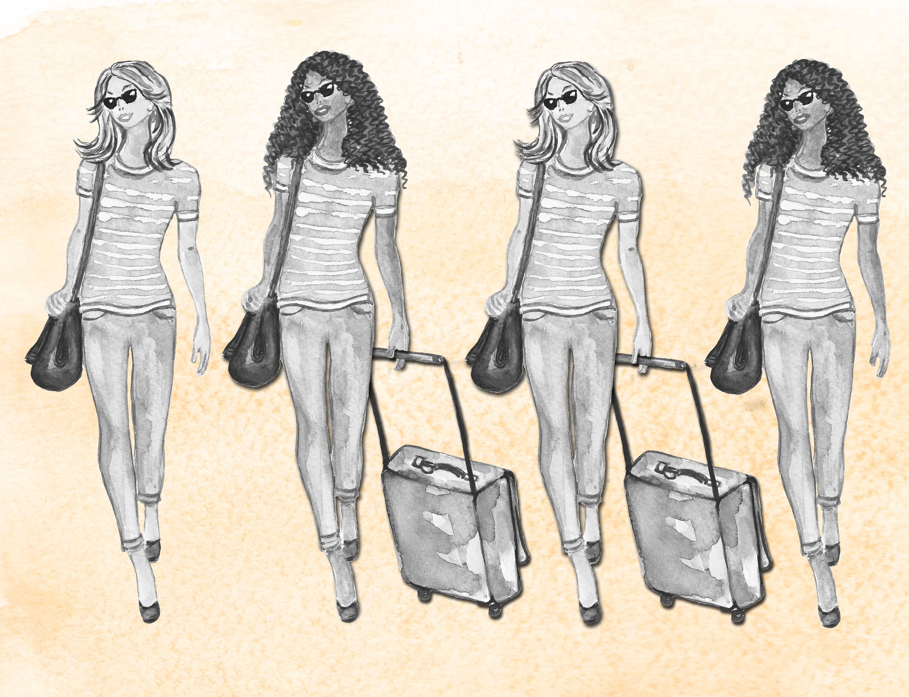 Travel Clip Art Black and White. Travel the World Illustration. Trip ...