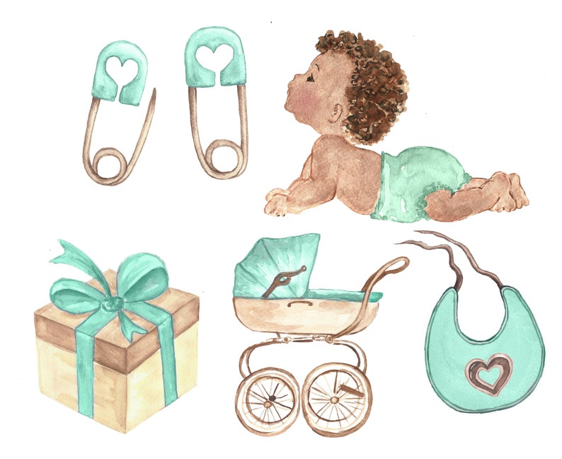 African American Baby DIY Pack Baby Boy Clipart Baby Girl Clipart Baby ...