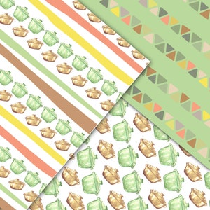 Kitchen Digital Paper Watercolor. Mama's Kitchen Paper Pack. Cooking ...