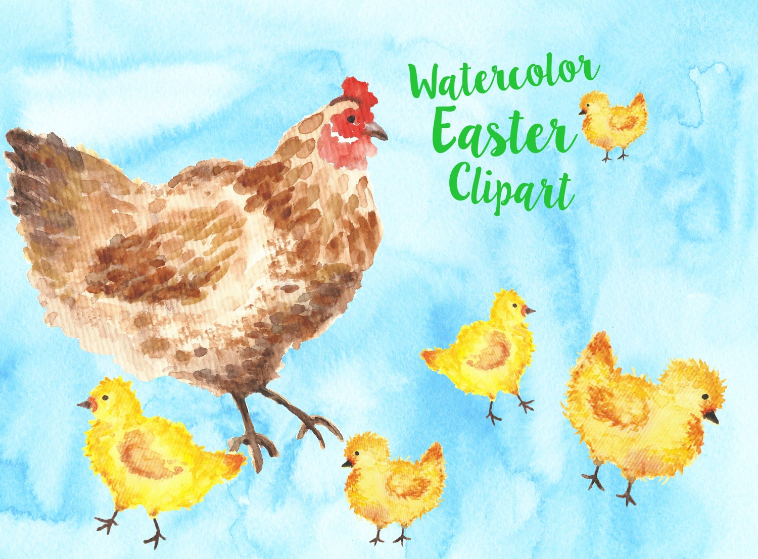 Watercolor Easter Clip Art Easter Clipart Spring Clip Art. - Etsy