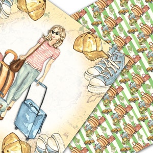 Travel Digital Paper Pack. - Etsy