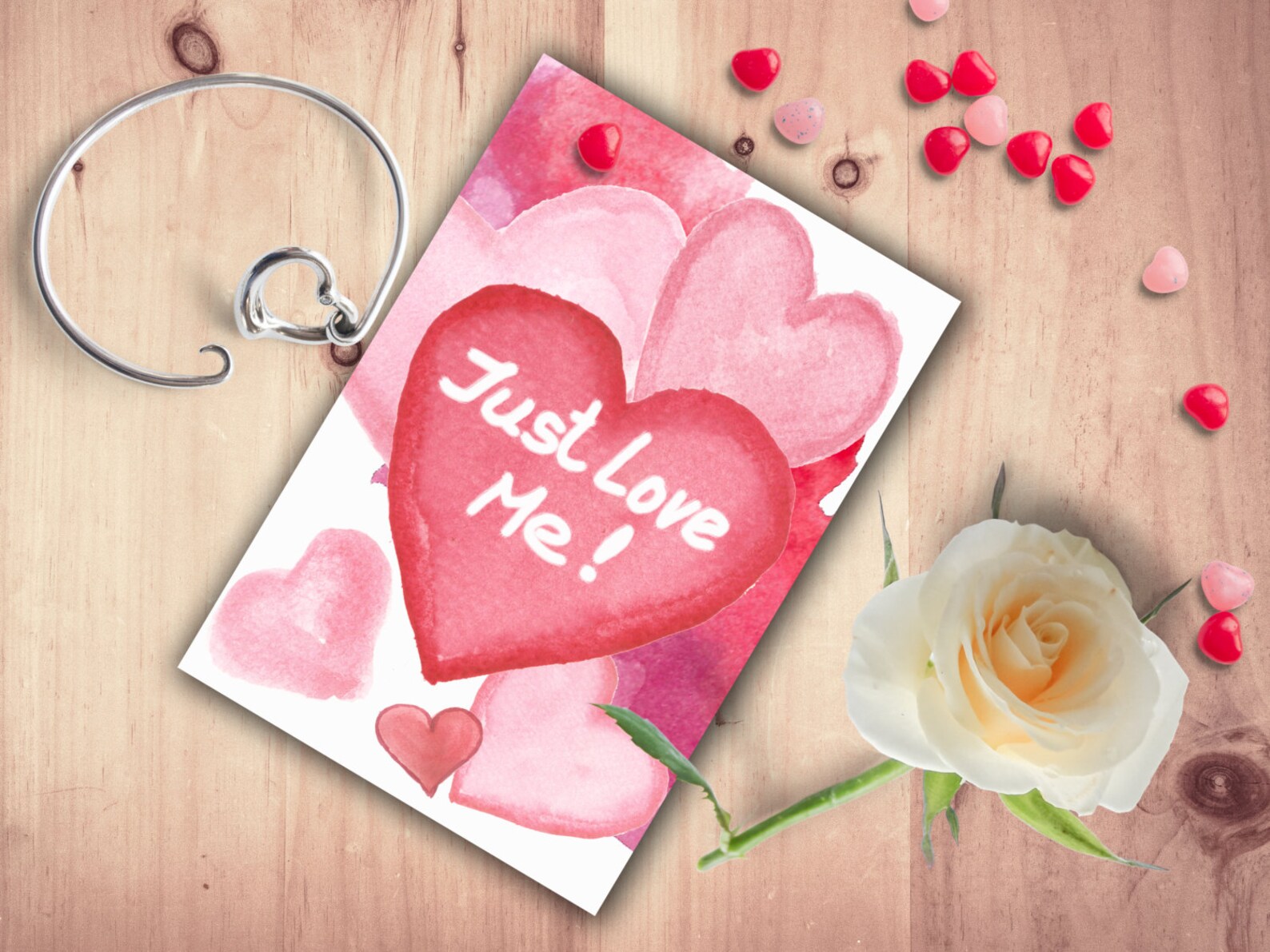 Love Card Printable, Valentine Greeting Card, Romantic Watercolor Card ...