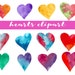 Hearts Clipart Valentine. Colorful Heart Clipart. - Etsy