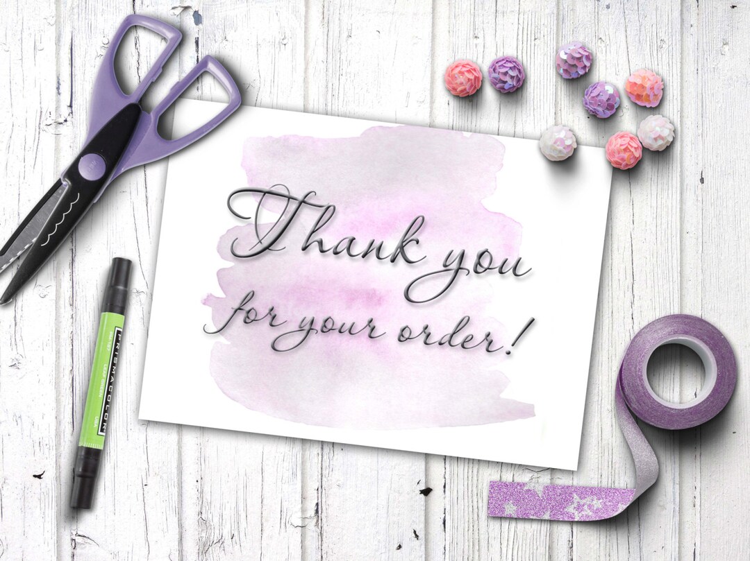 Thank You for Your Order, Thank You Card, Printable Thank You Card ...