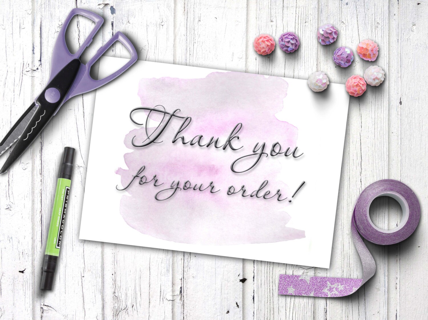 Thank You for Your Order, Thank You Card, Printable Thank You Card ...