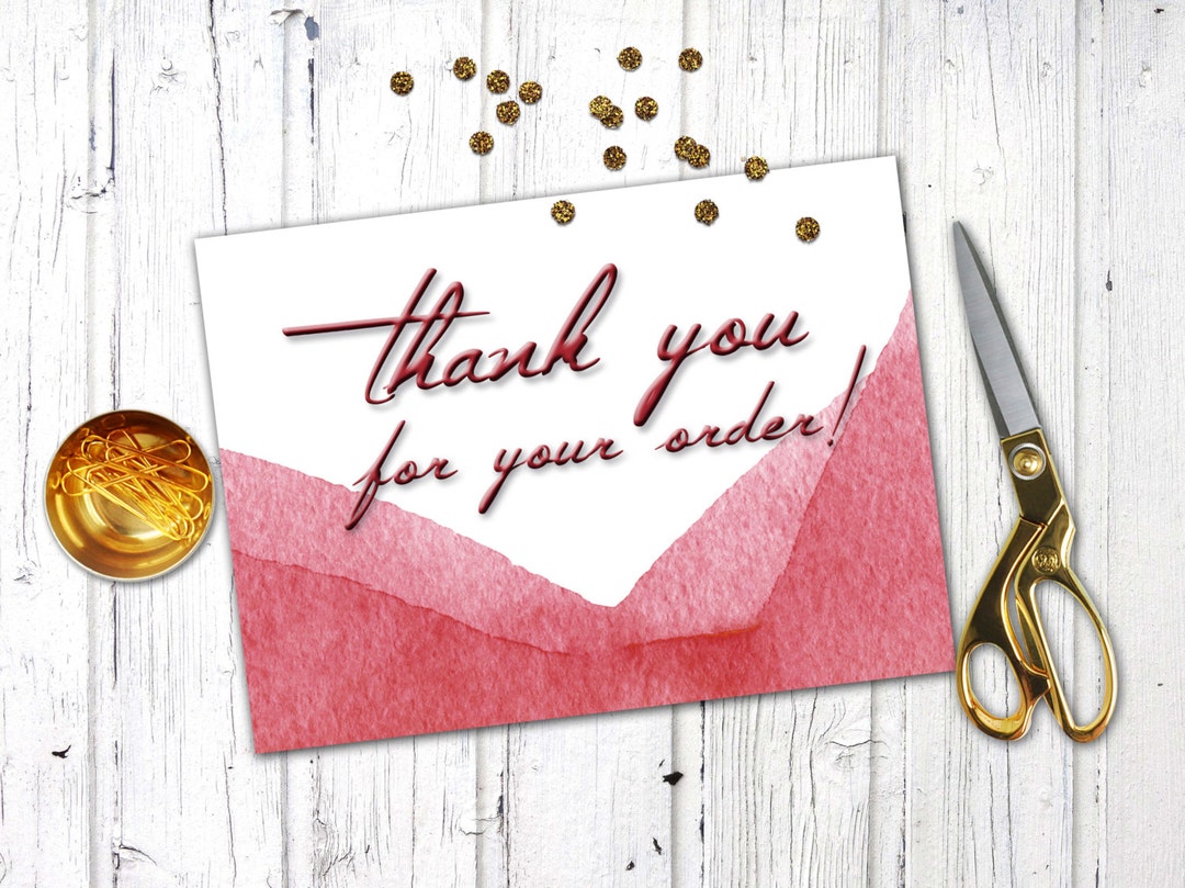 Thank You Card, Thank You for Your Order, Printable Thank You Card ...