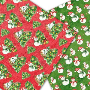 Christmas Snowman Paper Pack. Snowmen Background Watercolor. Christmas ...