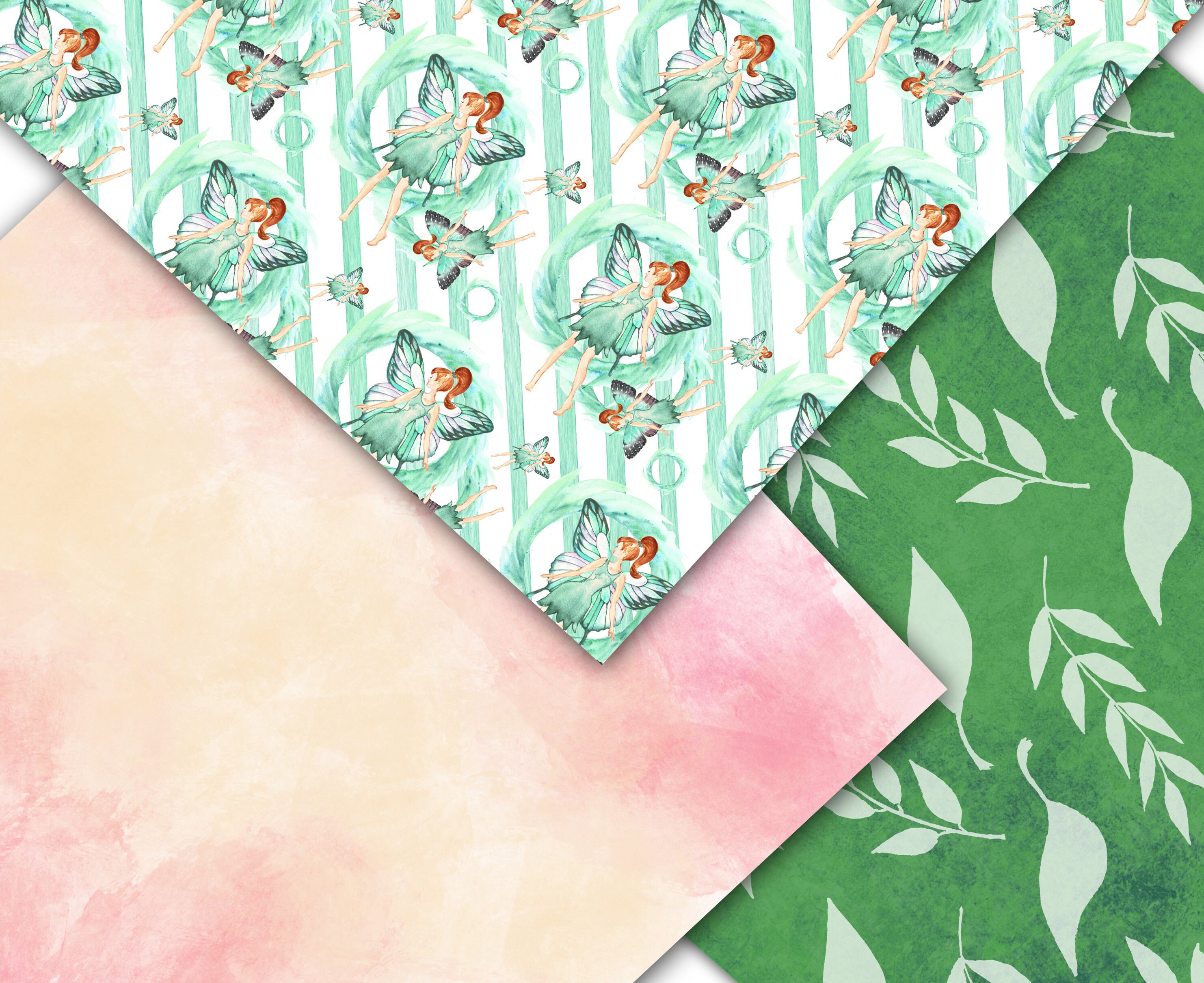 Fairy Watercolor Paper Pack. Spring Fairy Background. Digital Paper ...