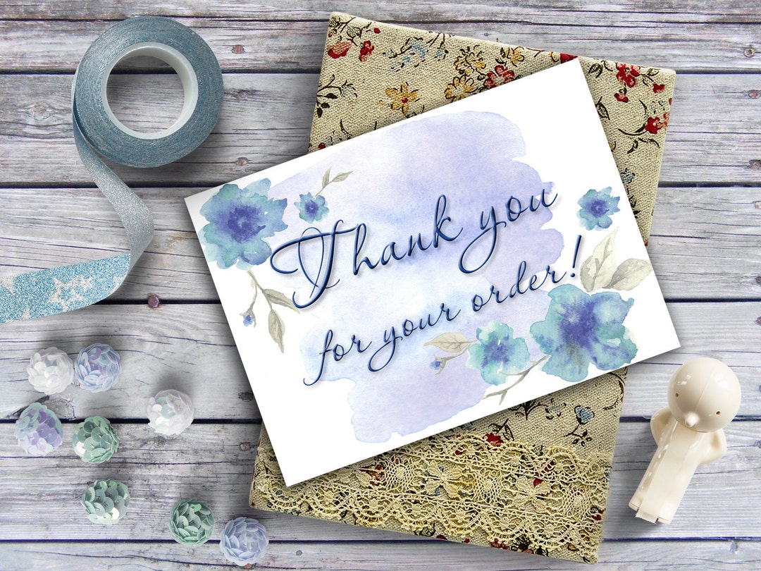 Thank for Your Purchase Card, Thank You for Your Order Note, Printable ...
