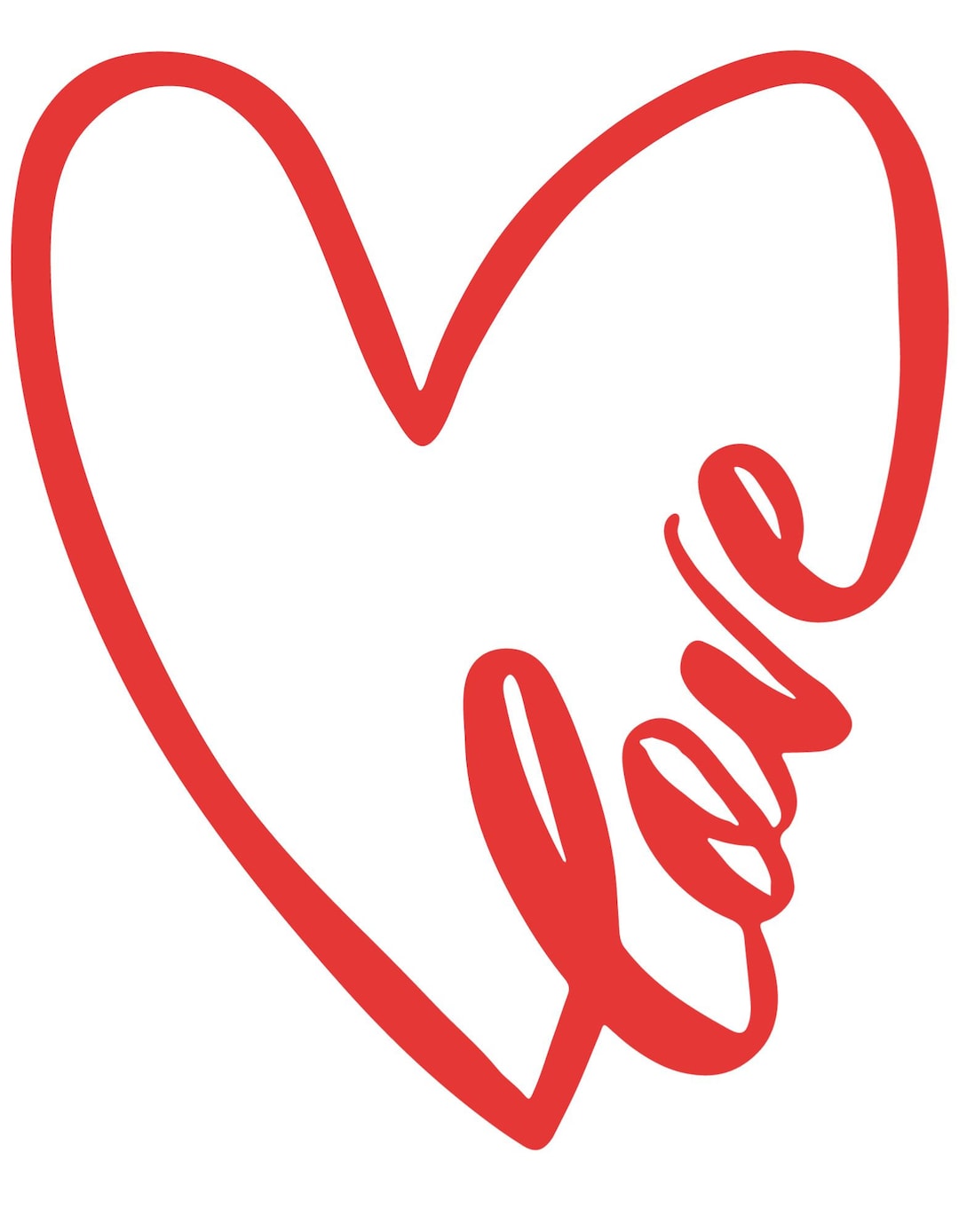 Red Love Heart Digital Download - Pdf, Png, Svg, Jpeg - Etsy UK