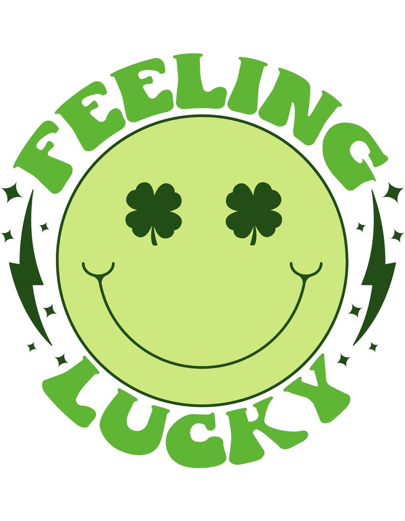 Feeling Lucky St. Patrick's Day Smiley Face Digital Download - Pdf, Png ...