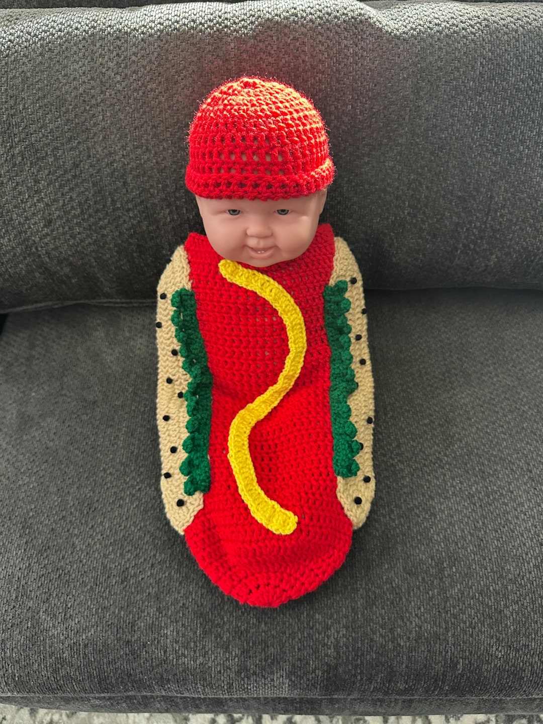 Crochet NB Hotdog Cocoon Costume Set, Photo Prop, Baby Gift - Etsy