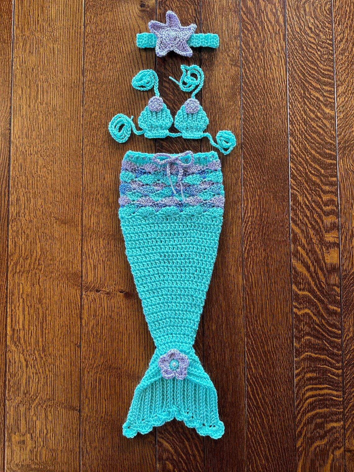 Crochet NB Mermaid Tail Set Photo Prop Baby Gift - Etsy