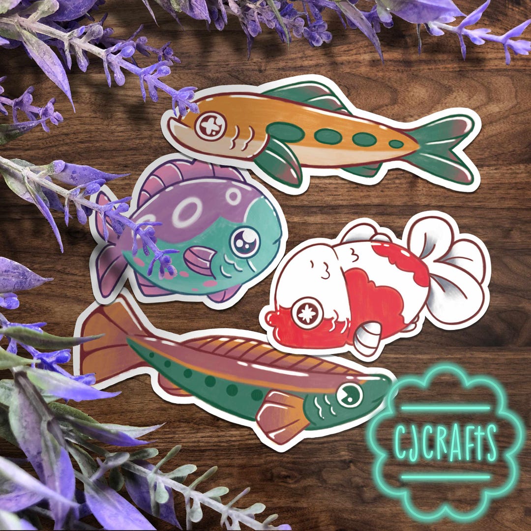 Cute Fish Stickers / Silly Fish / Big Fish Eyes / Trout Sticker ...