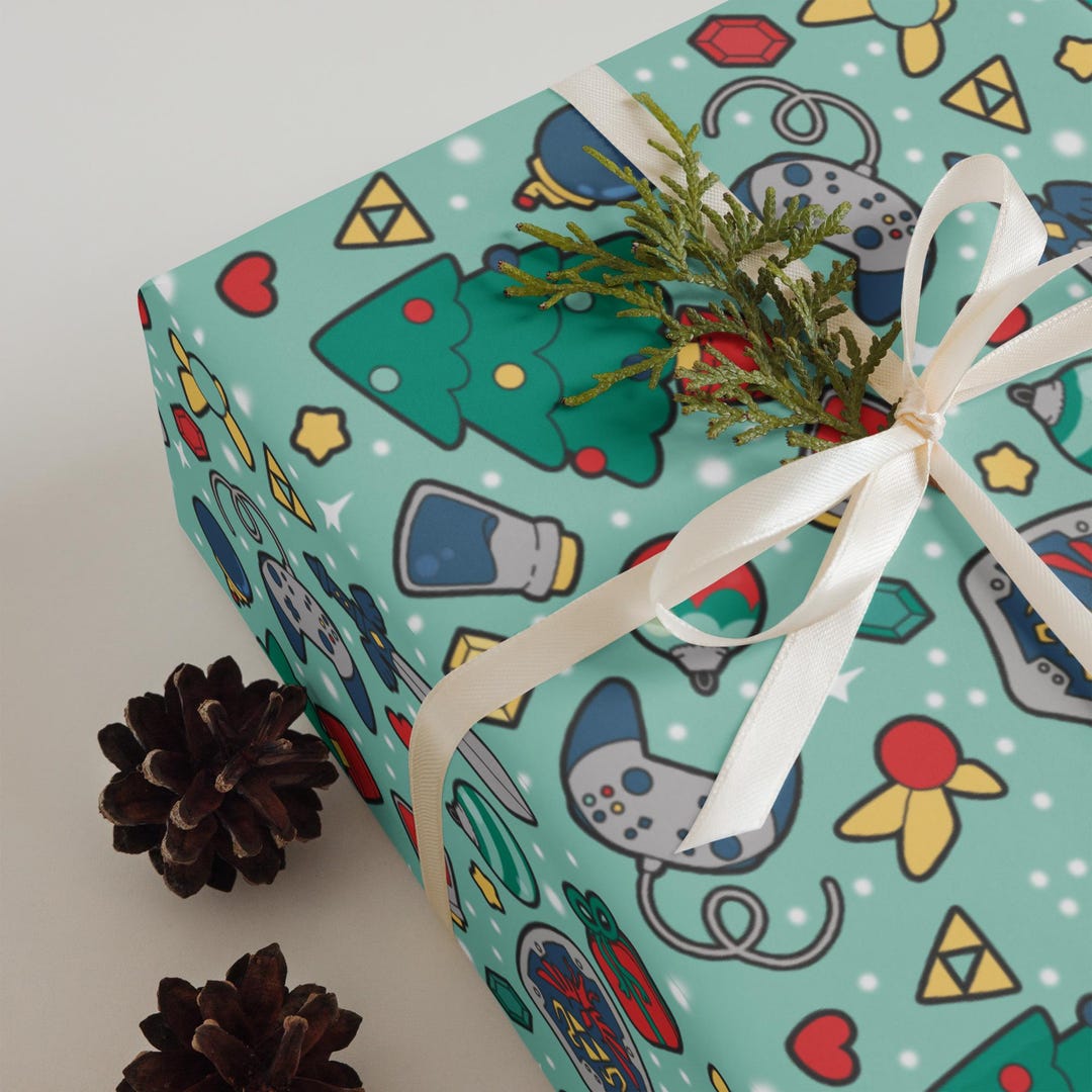 Zelda Themed Wrapping Paper, Nerdy Wrapping Paper, Zelda Themed ...