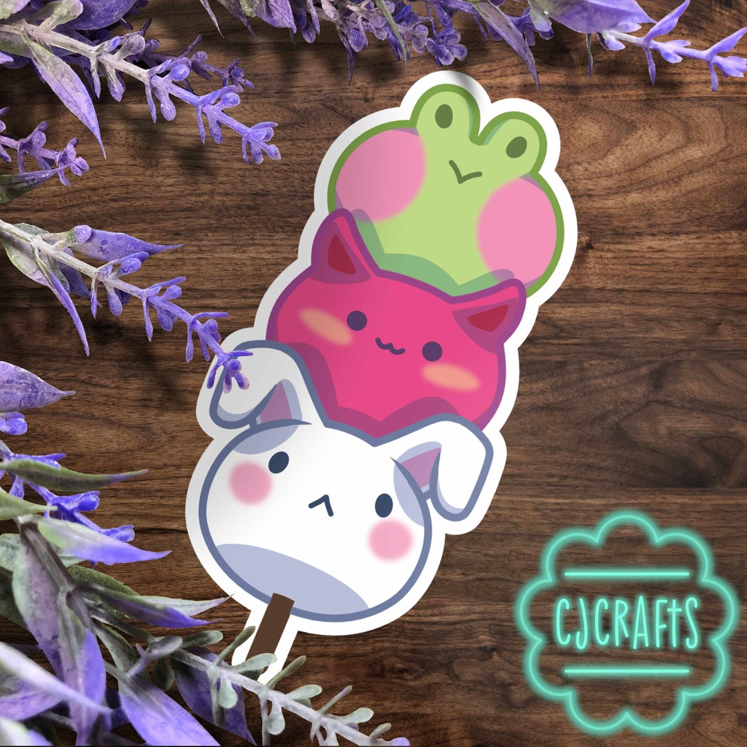 Cute Dango Sticker / Bunny Dango / Kitten Dango / Froggy Dango / Kawaii ...