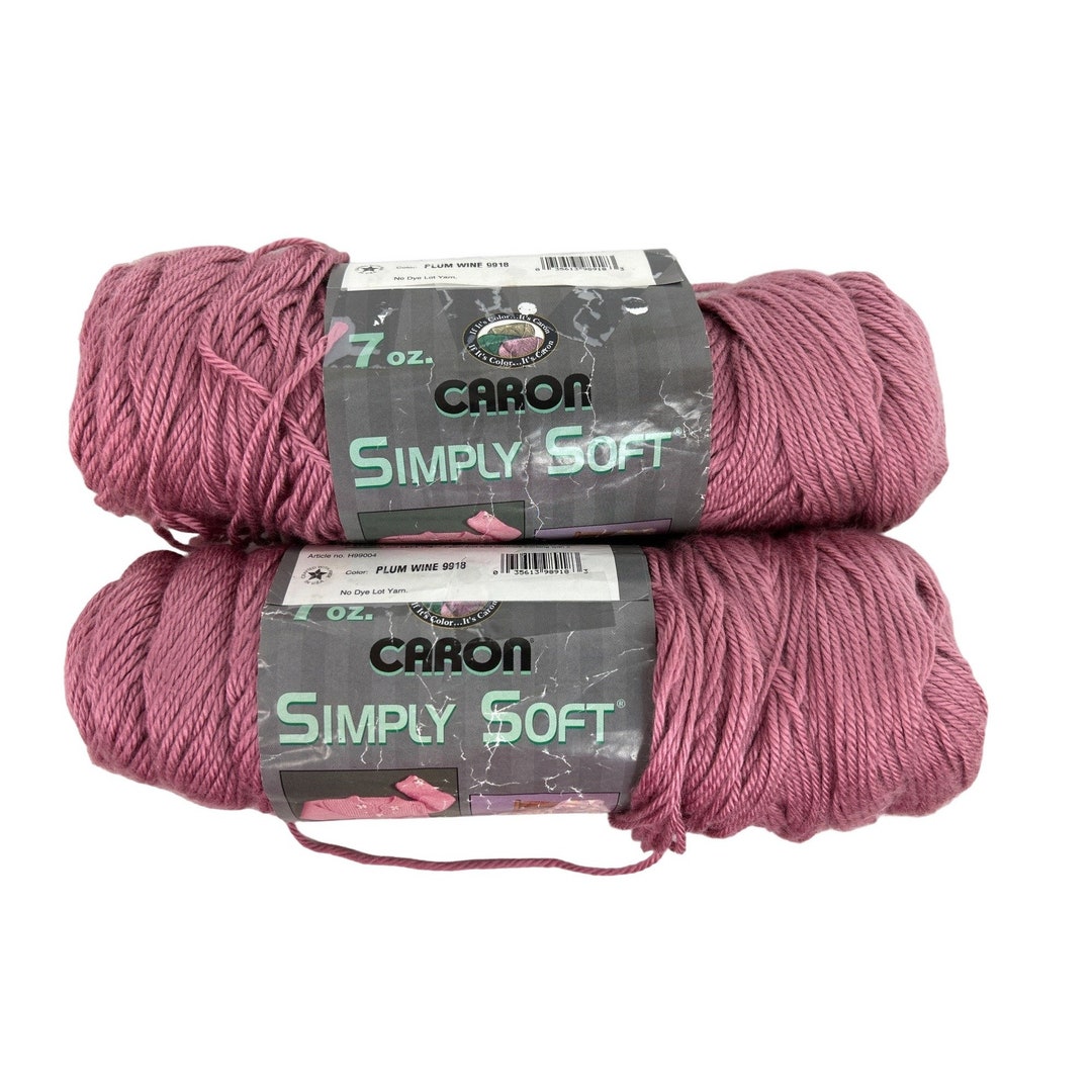 Caron Simply Soft Yarn Color Plum Wine 9918 Pink Acrylic 7 Oz AT265 Lot ...