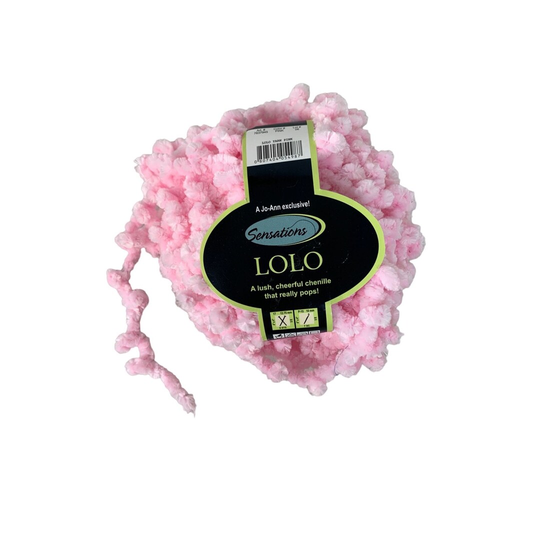 Jo-ann Sensations Lolo Bumpy Chenille Yarn Pink 100% Polyester AT438 ...