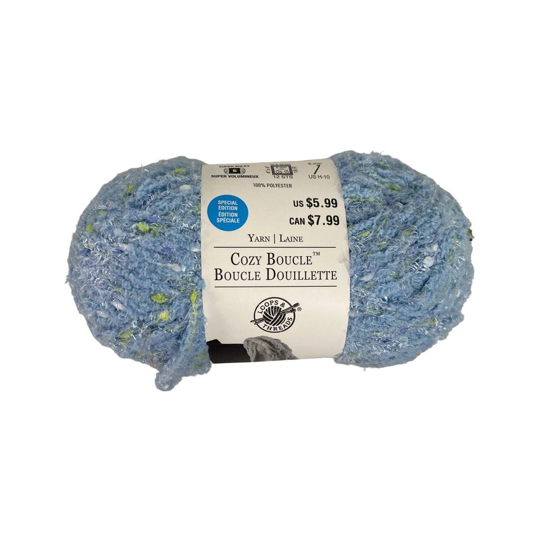 Cozy Boucle Yarn Blue Bell Loops and Threads Super Bulky 5.29 Oz 164 ...