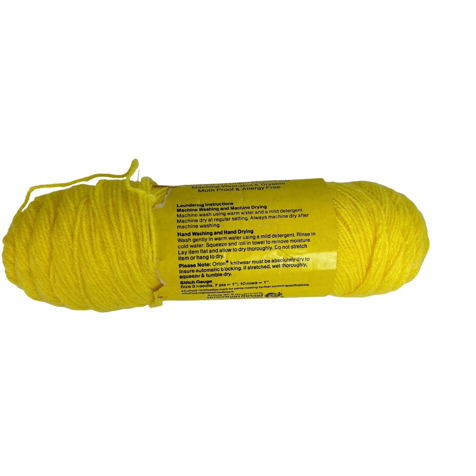Dawn Wintuk Baby Yarn Lemon Yellow 3 Oz Orlon Acrylic 3 Ply AT525 ...