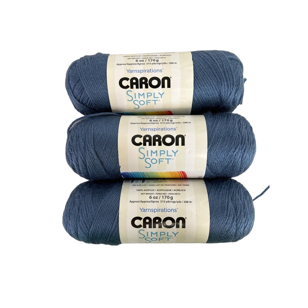 Caron Simply Soft Yarn Country Blue Acrylic 6 Oz AT612 Lot of 3 - Etsy