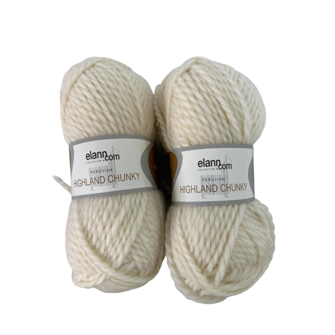 Elann Peruvian Highland Chunky White Yarn Vintage AT685 Lot of 2 - Etsy