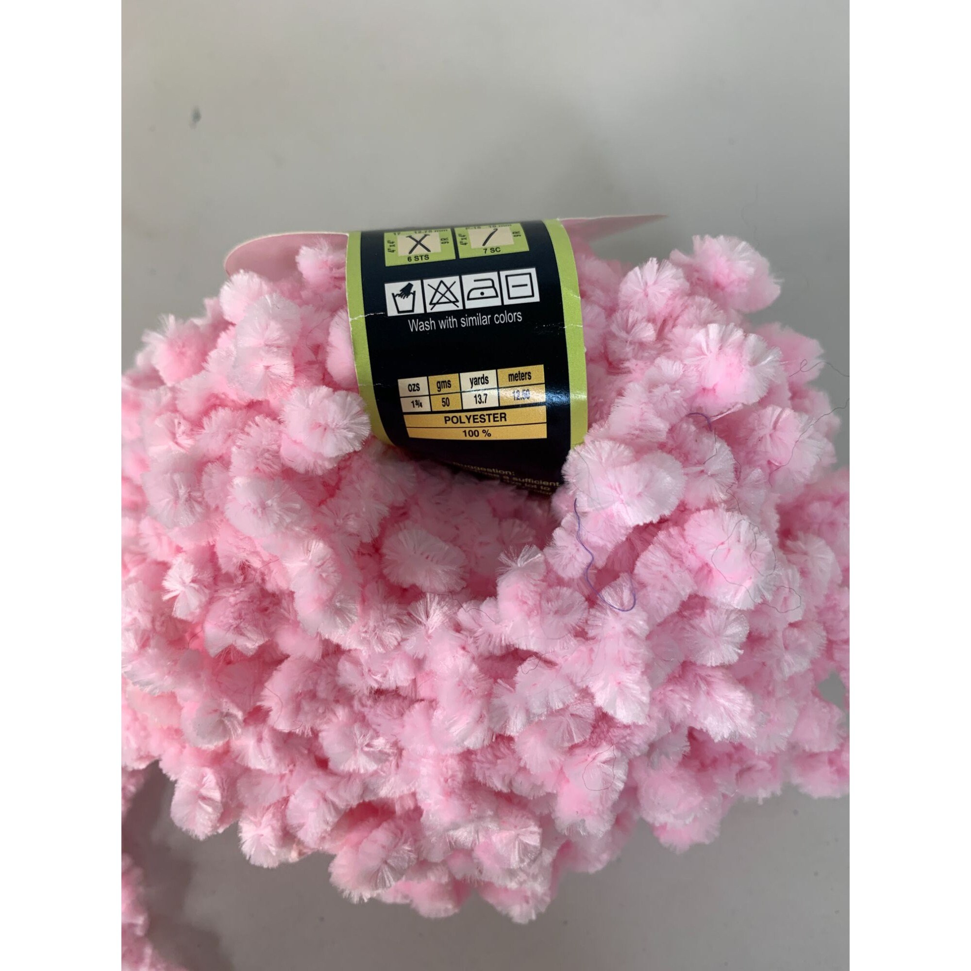 Jo-ann Sensations Lolo Bumpy Chenille Yarn Pink 100% Polyester AT438 ...