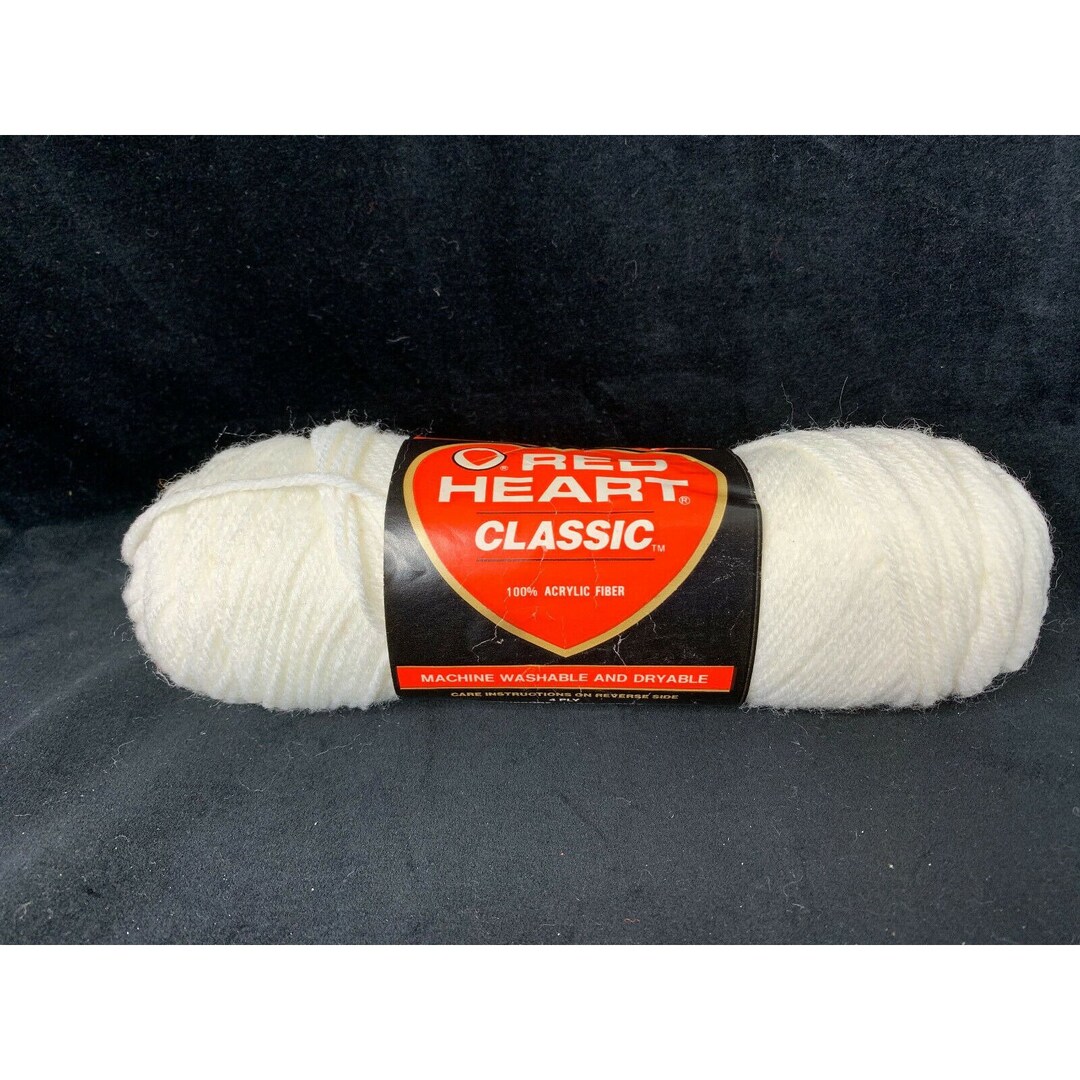 Red Heart Classic Yarn 3.5 Oz White E267 4 Ply Acrylic Crochet Knitting ...