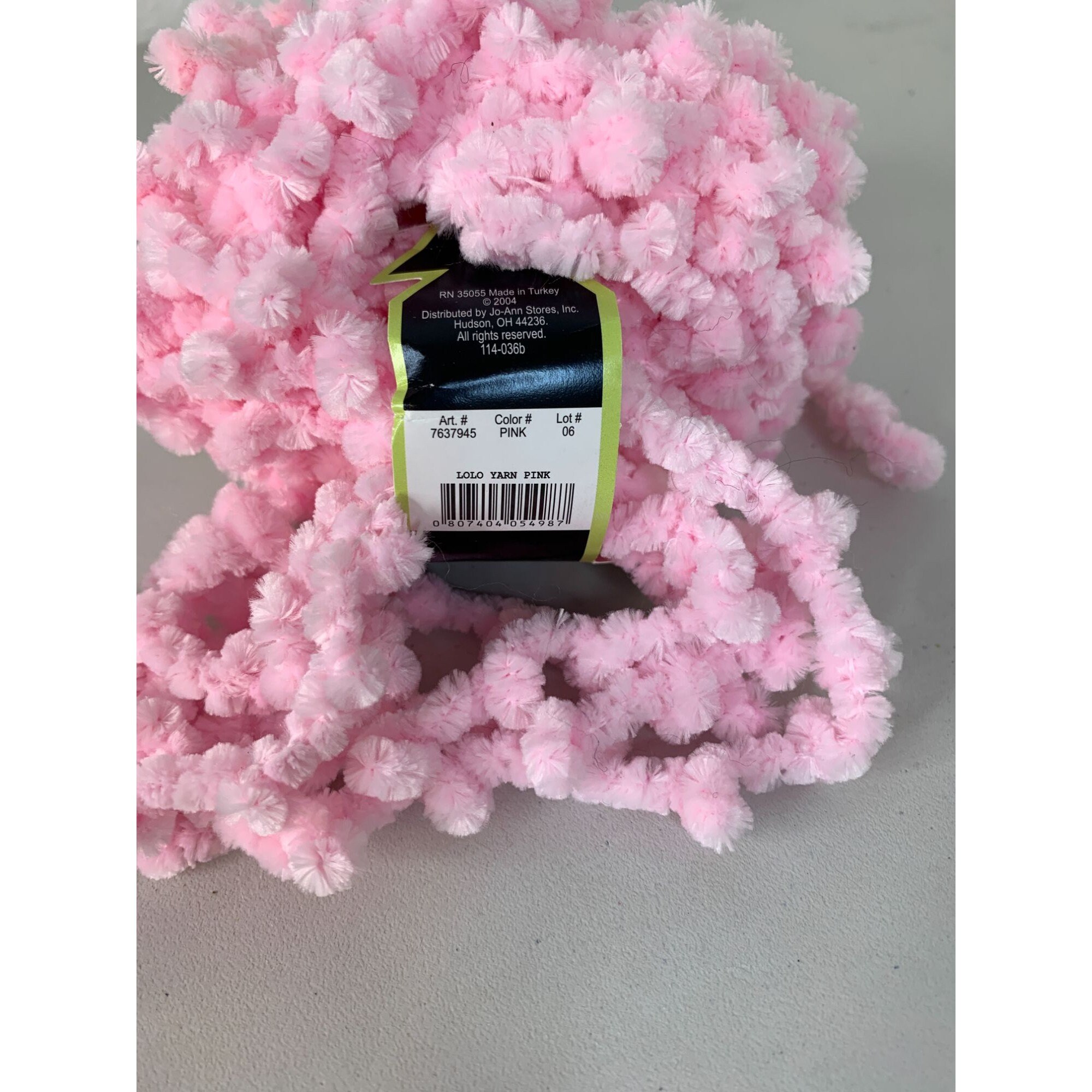 Jo-ann Sensations Lolo Bumpy Chenille Yarn Pink 100% Polyester AT438 ...