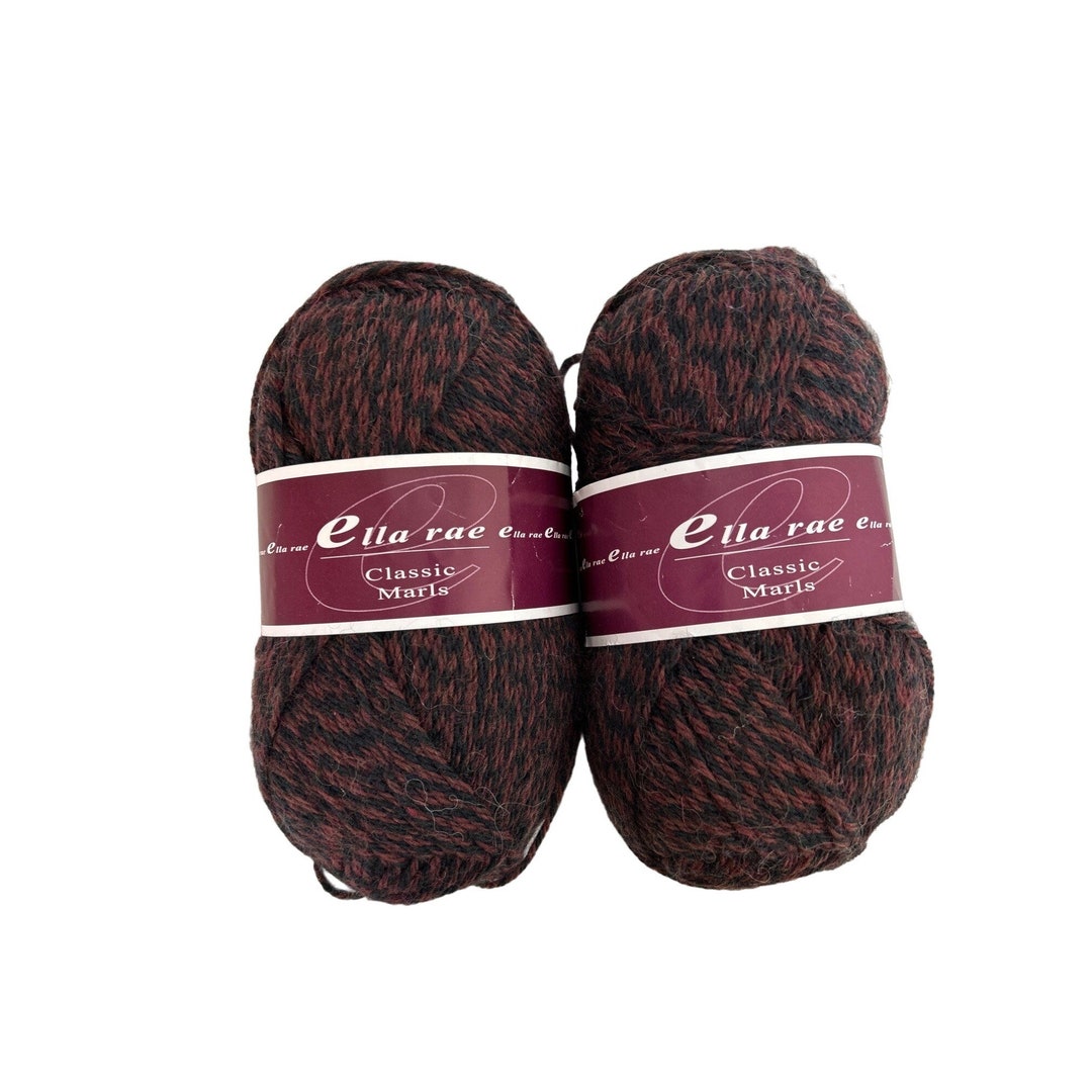 Ella Rae Classic Marls Yarn #146 Brown Black Wool 100 G Romania AT628 ...