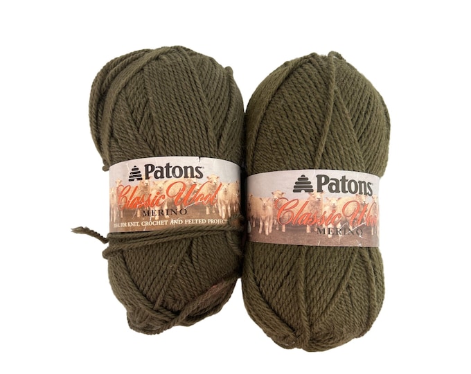 Patons Classic Merino Wool Yarn Deep Olive 3.5 Oz 223 Yds Canada AT830 ...