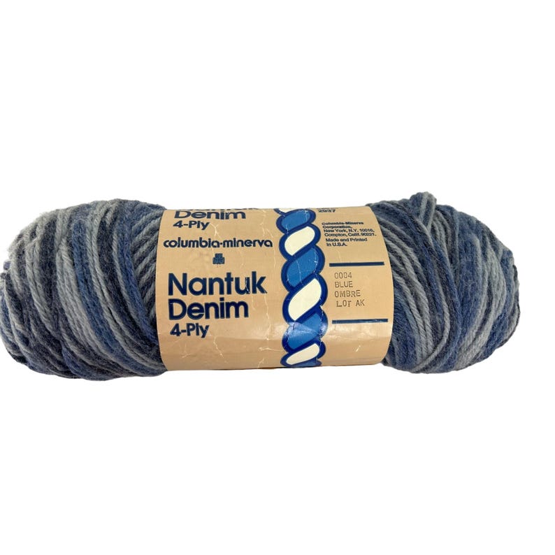 Columbia Minerva Nantuk Denim Blue Ombre Yarn Acrylic 4 Oz Vintage ...