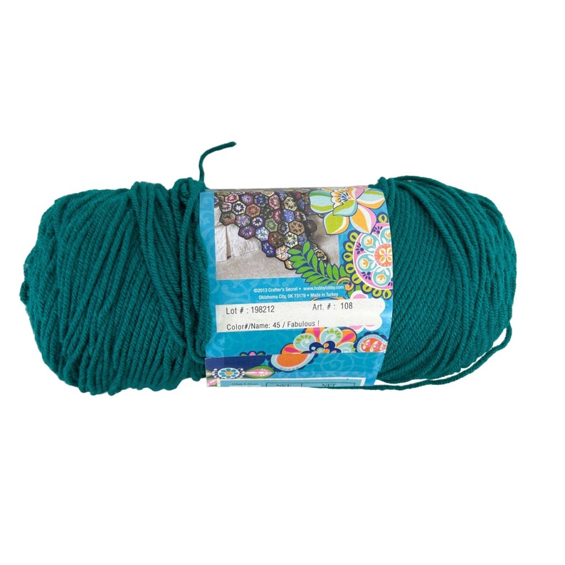 Crafter's Secret Yarn Fabulous Teal 7 Oz Acrylic Worsted Weight AT231 ...
