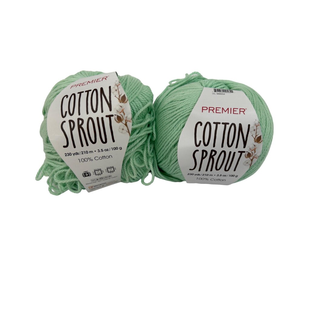 Premier Cotton Sprout Mint Green Yarn 3.5 Oz AT753 Lot of 2 - Etsy
